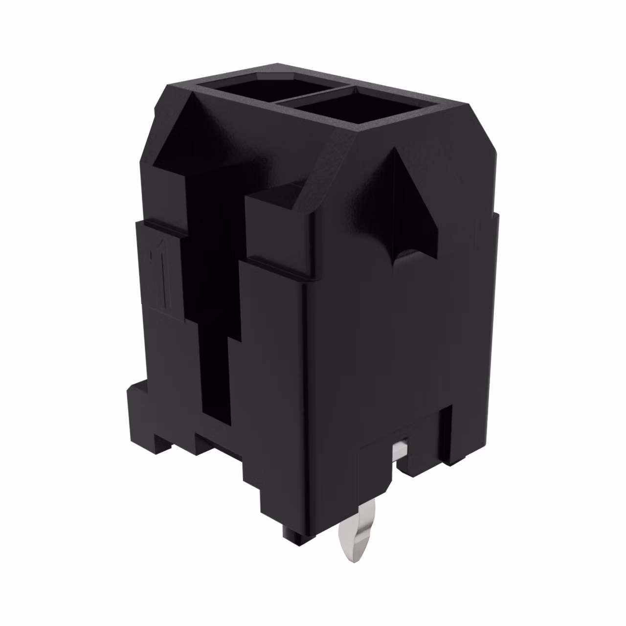 Micro-Fit 3.0 Right-Angle Header, 3.00mm Pitch, Dual Row, 2 Circuits, with Solder Tab, 0.76µm Gold Plating, Glow-Wire Capable, Black, Tape and Reel