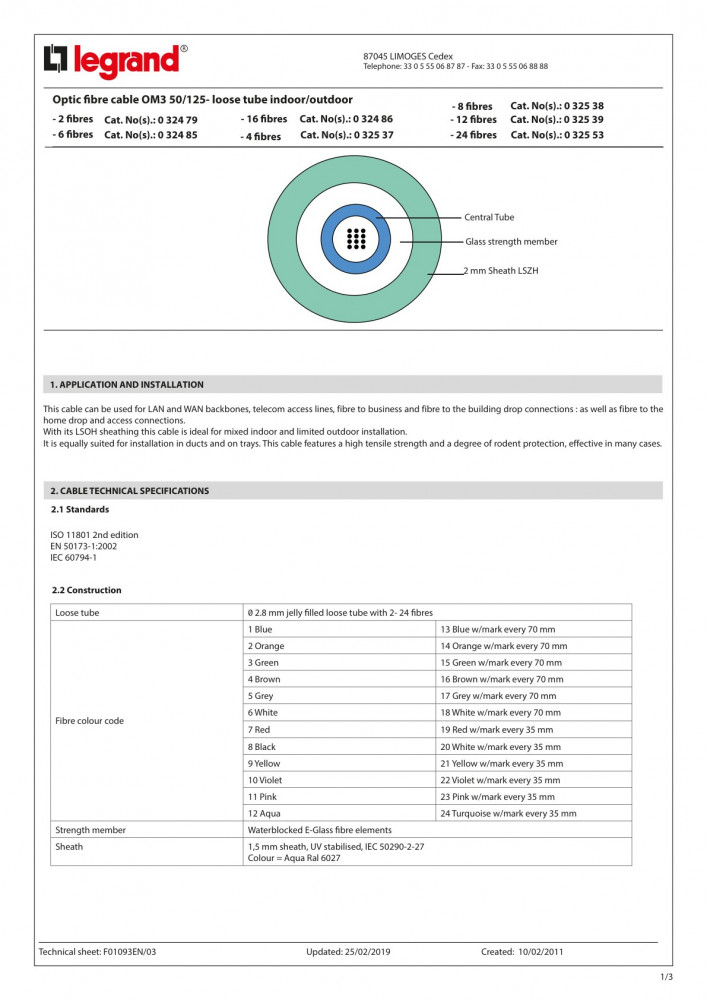 Legrand 032553 technical documentation, page 1
