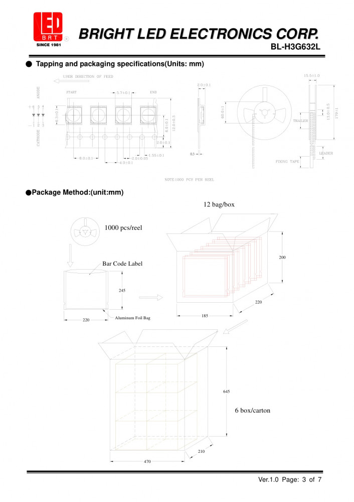 BL-H3G632L datasheet page 3