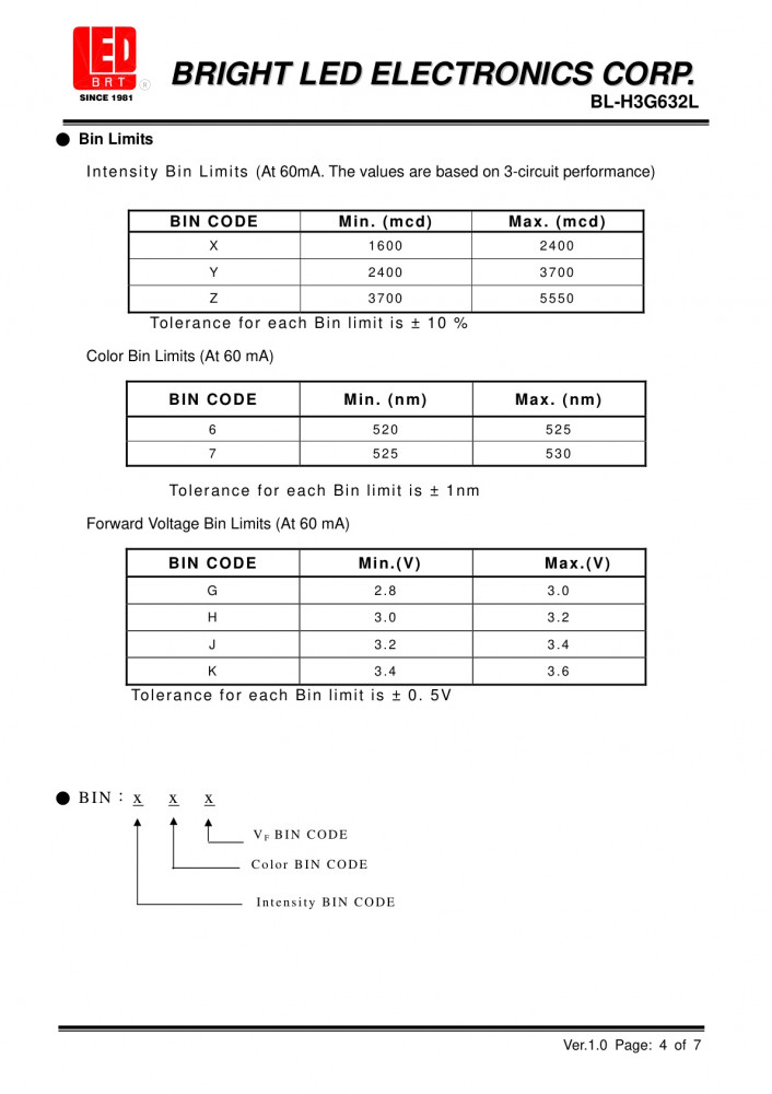 BL-H3G632L datasheet page 4