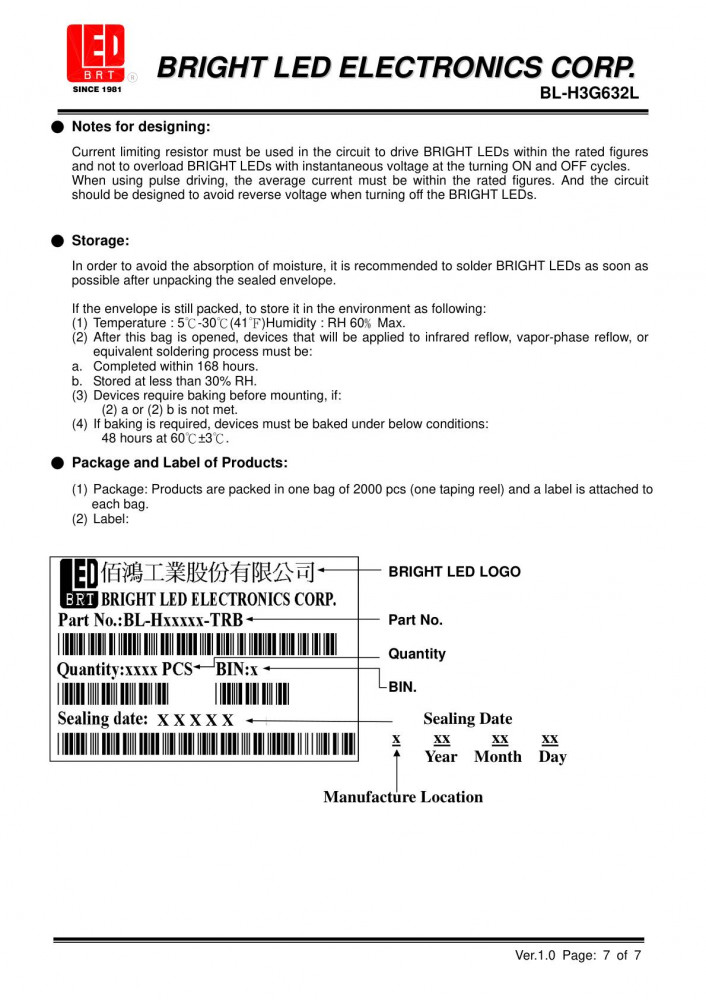 BL-H3G632L datasheet page 7