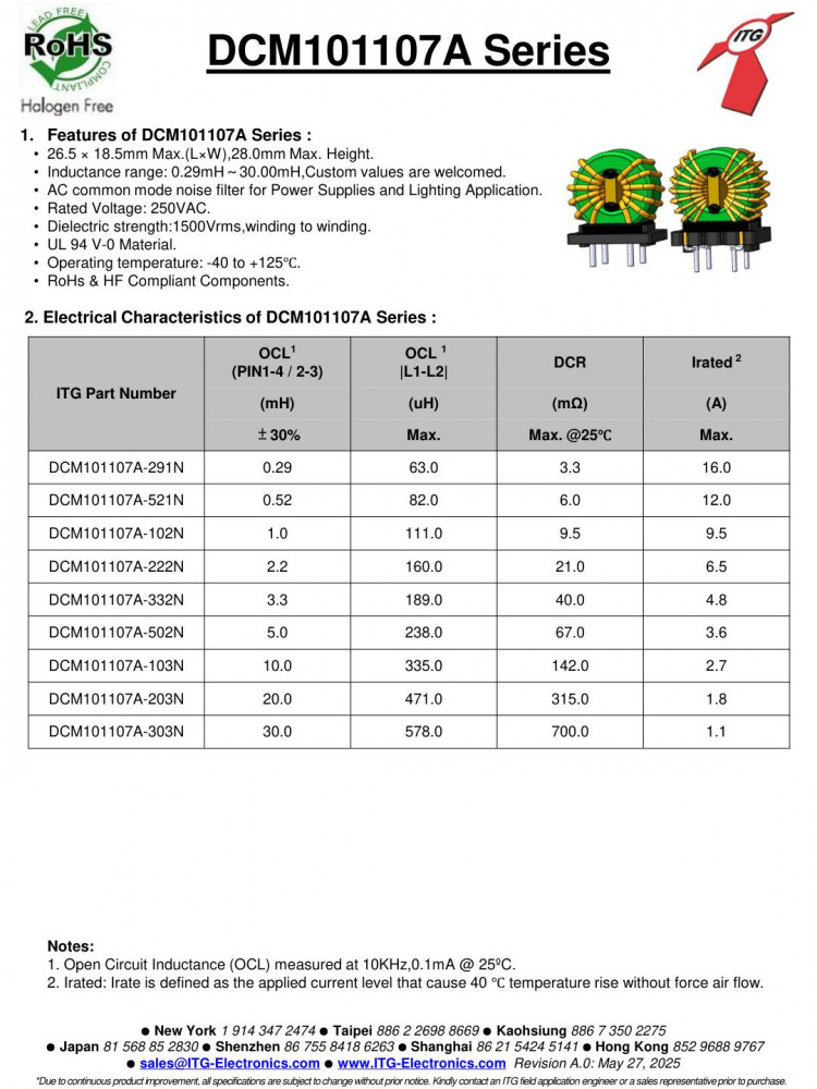 DCM101107A datasheet page 1