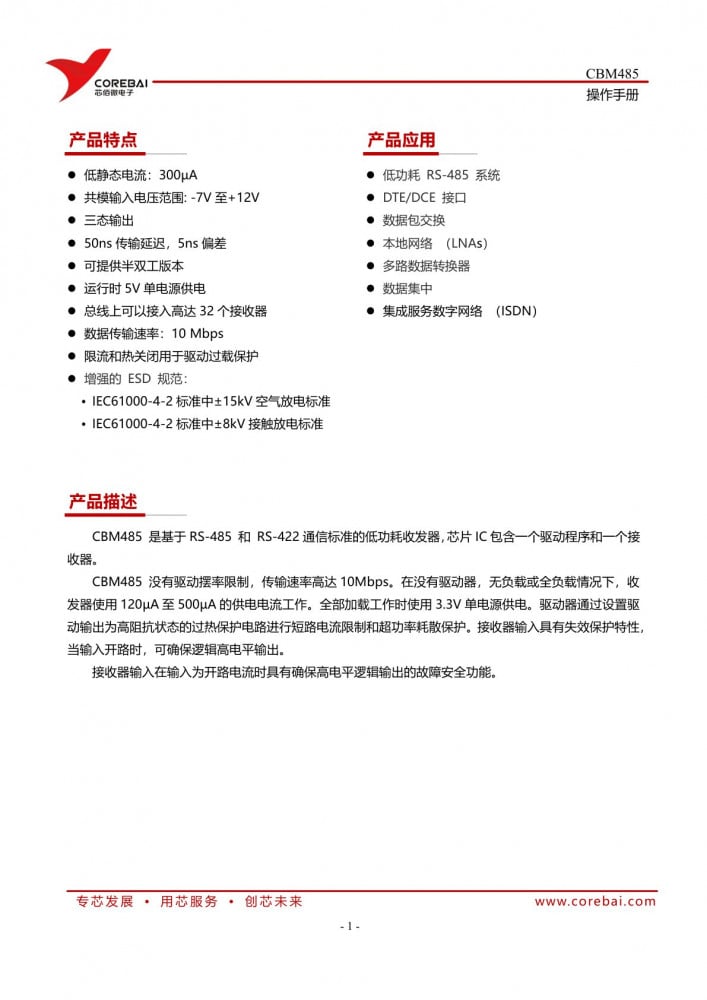 CBM485AMS8 datasheet page 1