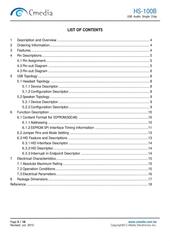 HS-100B datasheet page 3