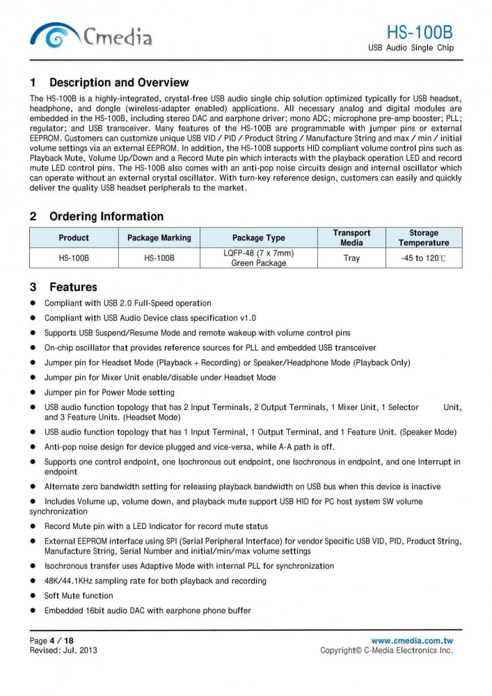 HS-100B datasheet page 4