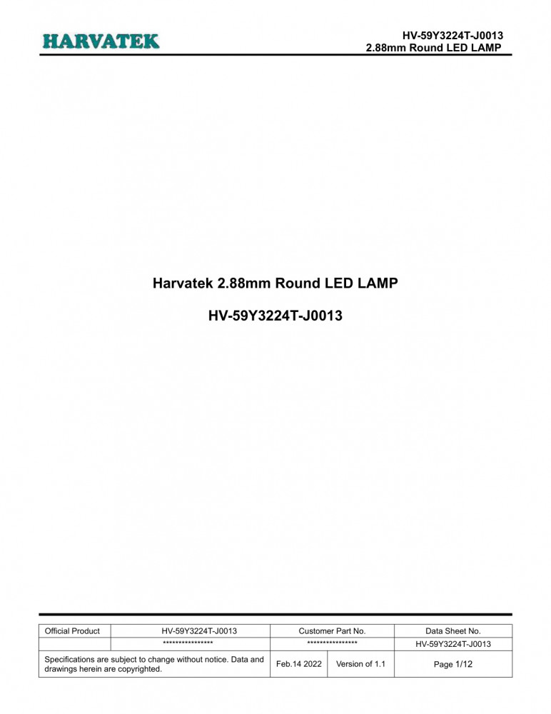 HV-59Y3224T-J0013 datasheet page 1