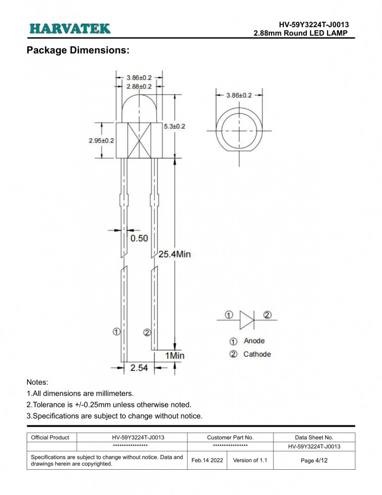 HV-59Y3224T-J0013 datasheet page 4