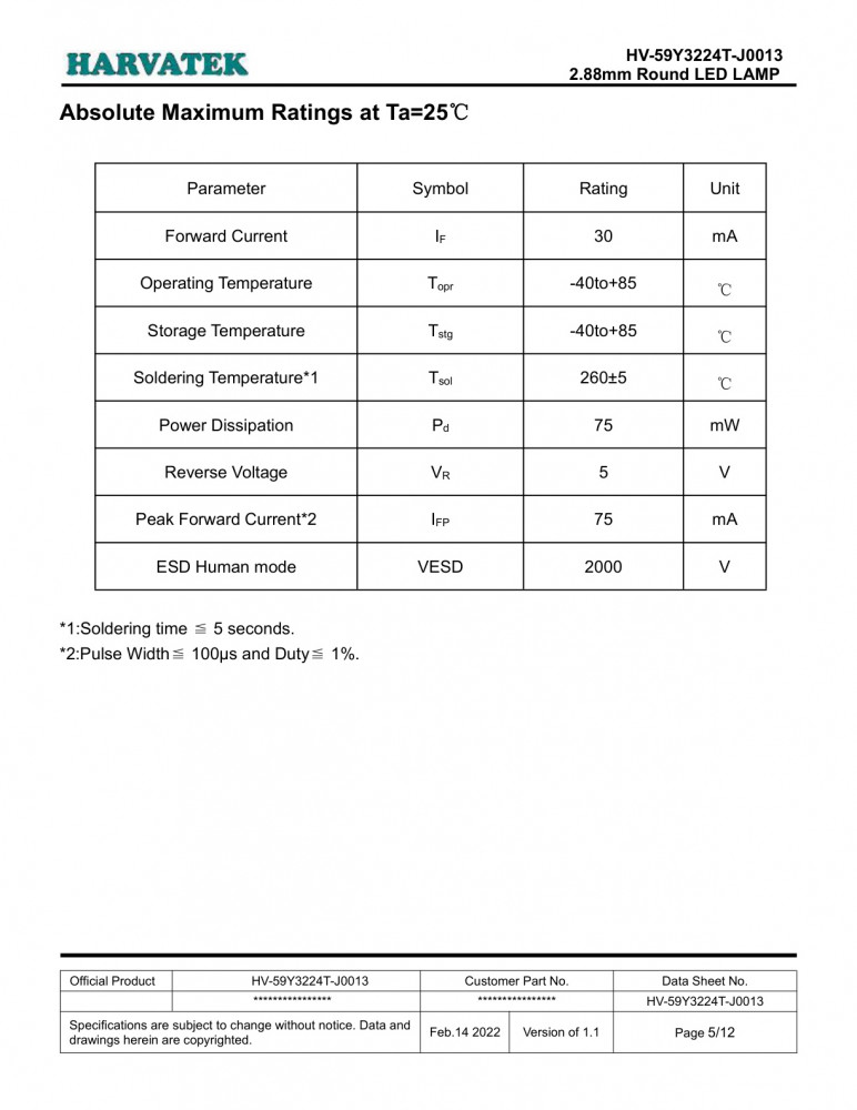 HV-59Y3224T-J0013 datasheet page 5