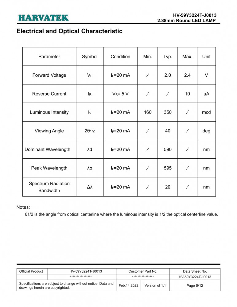 HV-59Y3224T-J0013 datasheet page 6