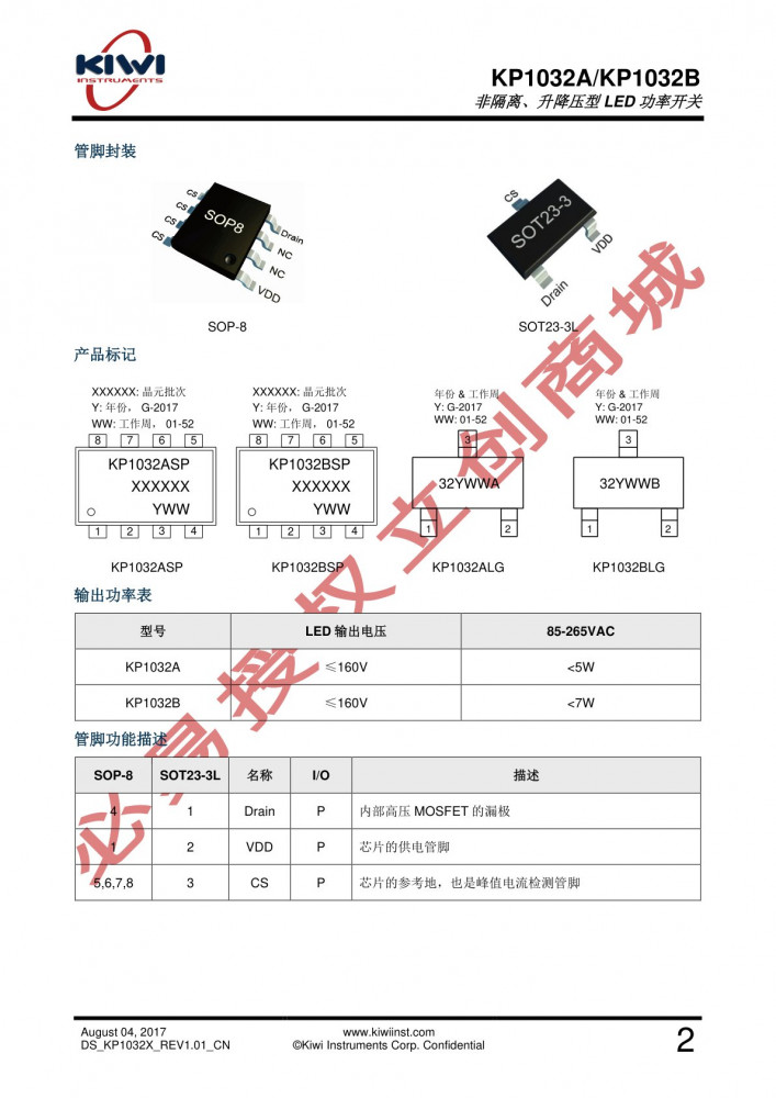 KP1032ASPA datasheet page 2