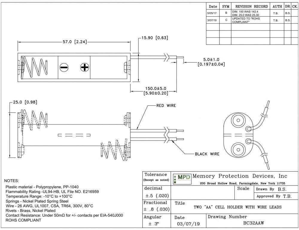MPD BC32AAW technical document preview