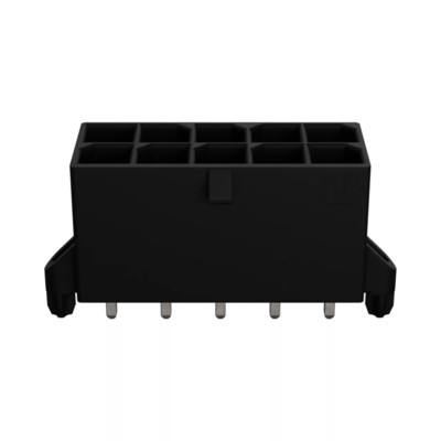 Mega-Fit Vertical Header, 5.70mm Pitch, Through Hole, Dual Row, 10 Circuits, 0.38µm Gold (Au) Plating, 3.73mm Tail Length, Glow-Wire Capable, Tape and Reel, Black for sale