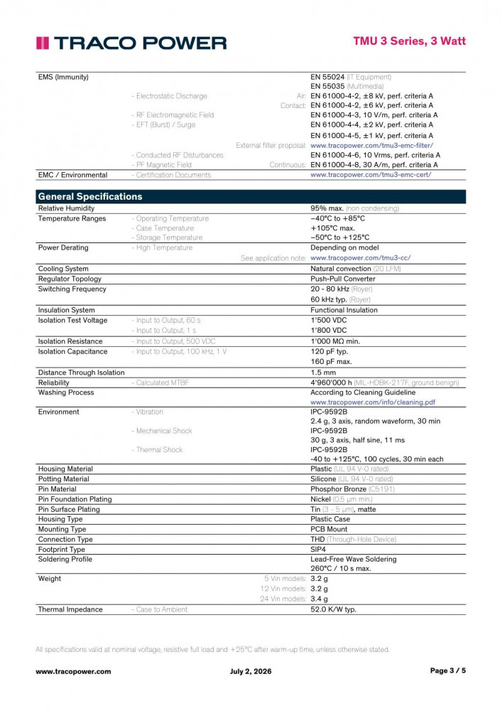 TMU 3 series technical document, page 3