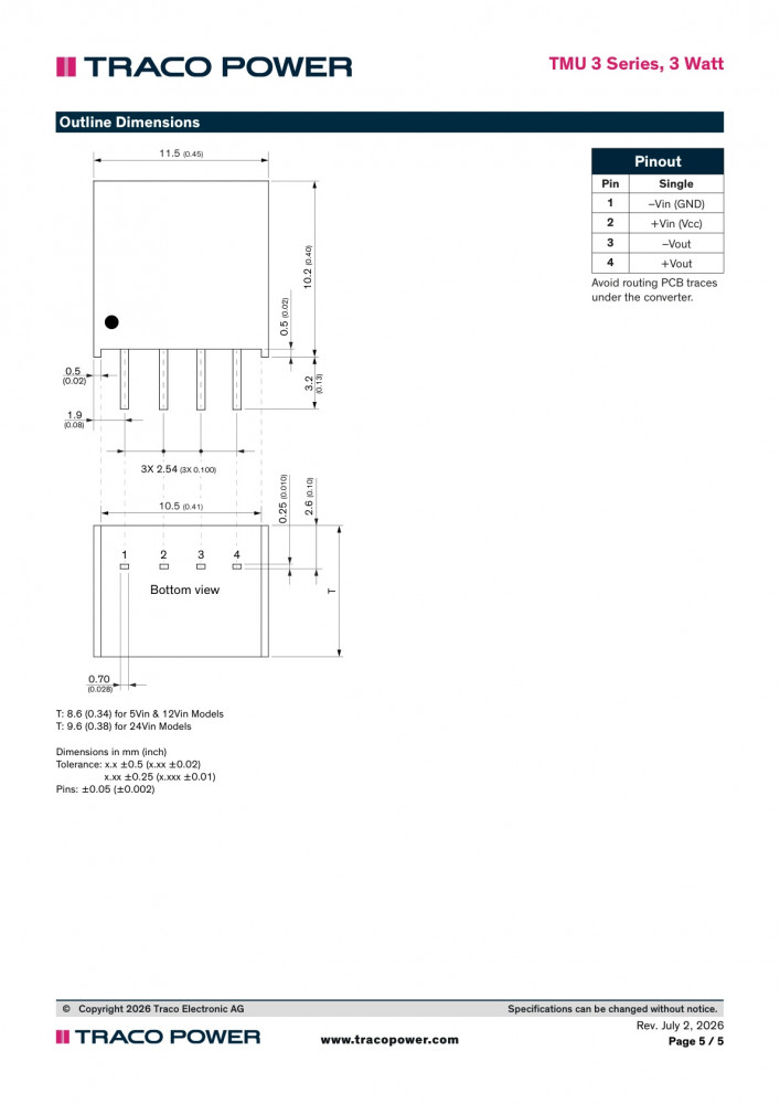 TMU 3 series technical document, page 5