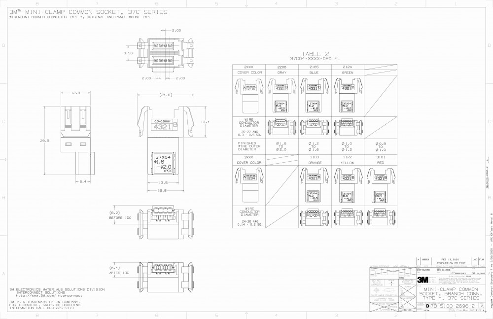 3M 37C Series technical drawing page 3