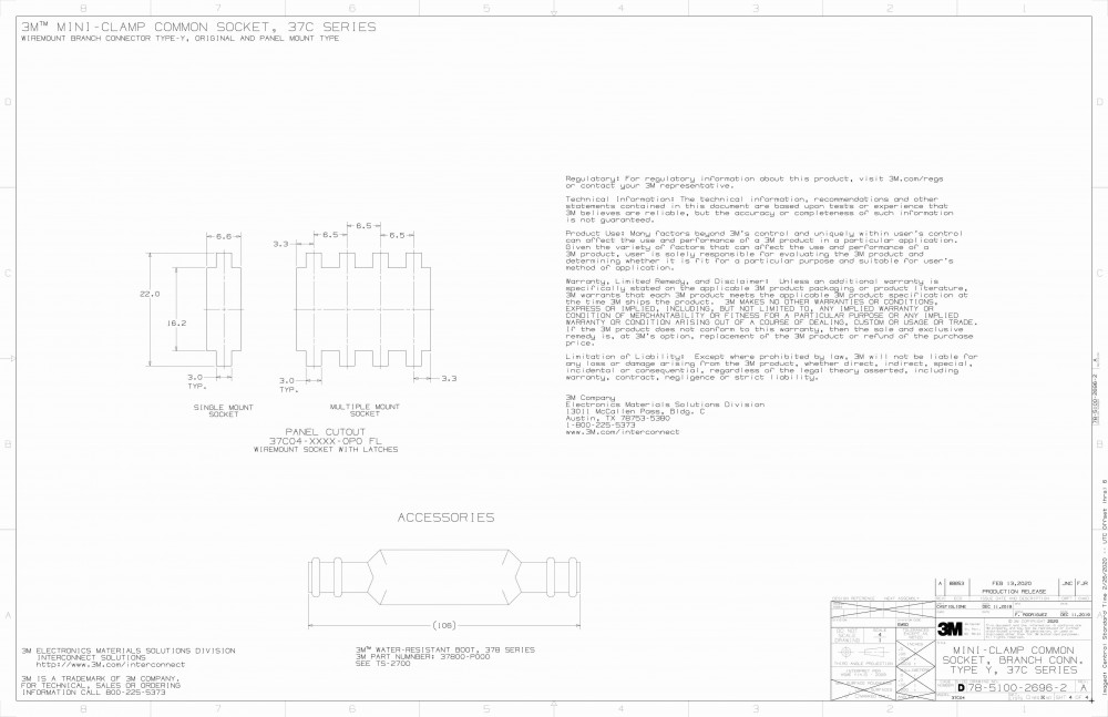 3M 37C Series technical drawing page 4