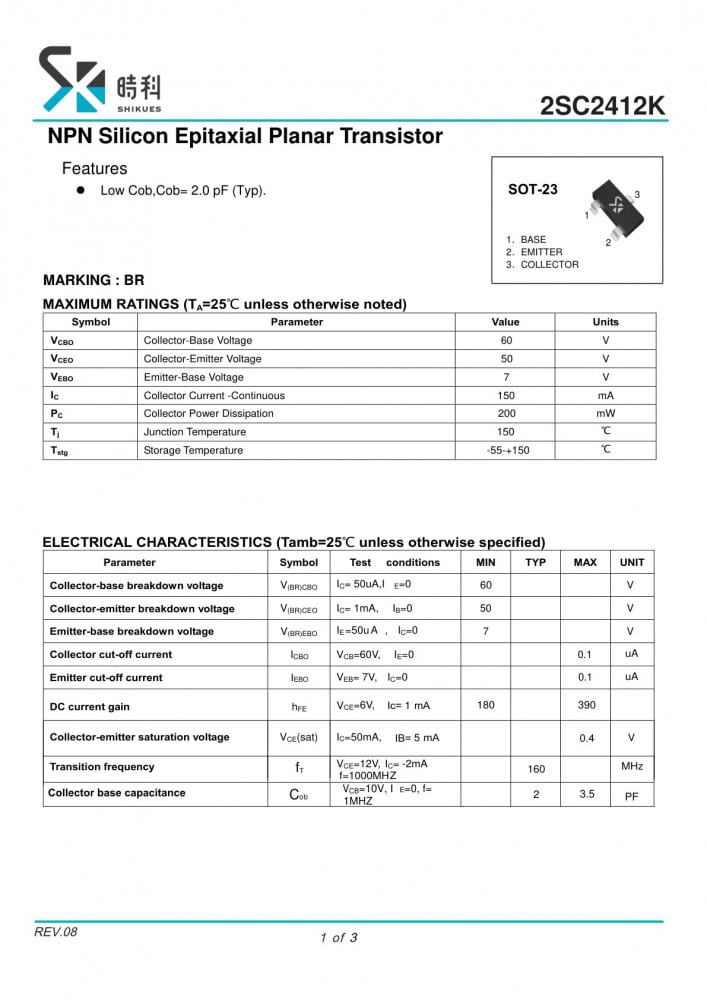 2SC2412K datasheet page 1