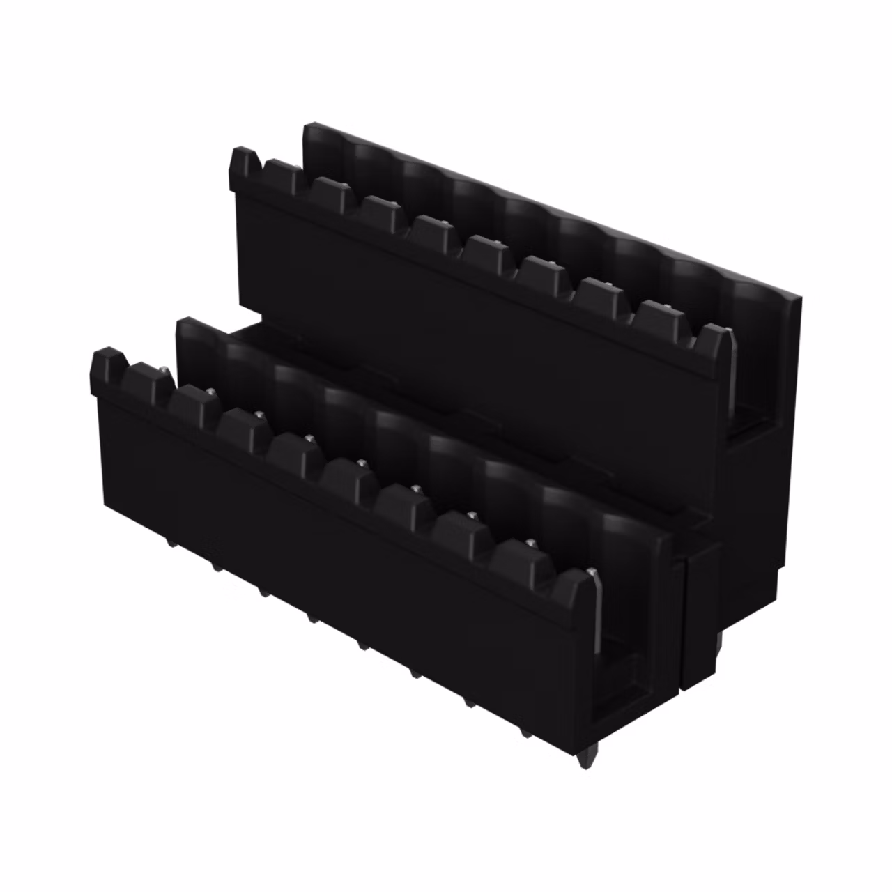 5.00mm Pitch Eurostyle Vertical Dual Level PCB Header, Open Ends, 18 Circuits for sale