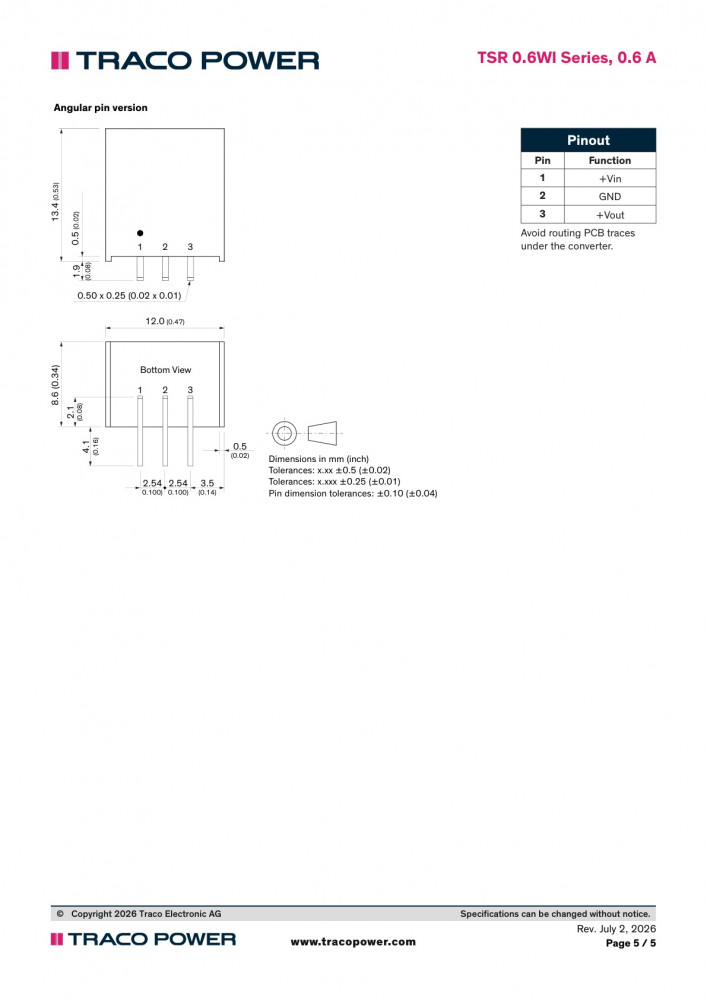 TSR 0.6WI technical document, page 5