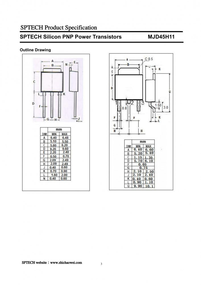 SPTECH MJD45H11 datasheet page 3