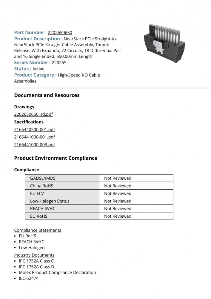 MOLEX 2202650650 product document image 1
