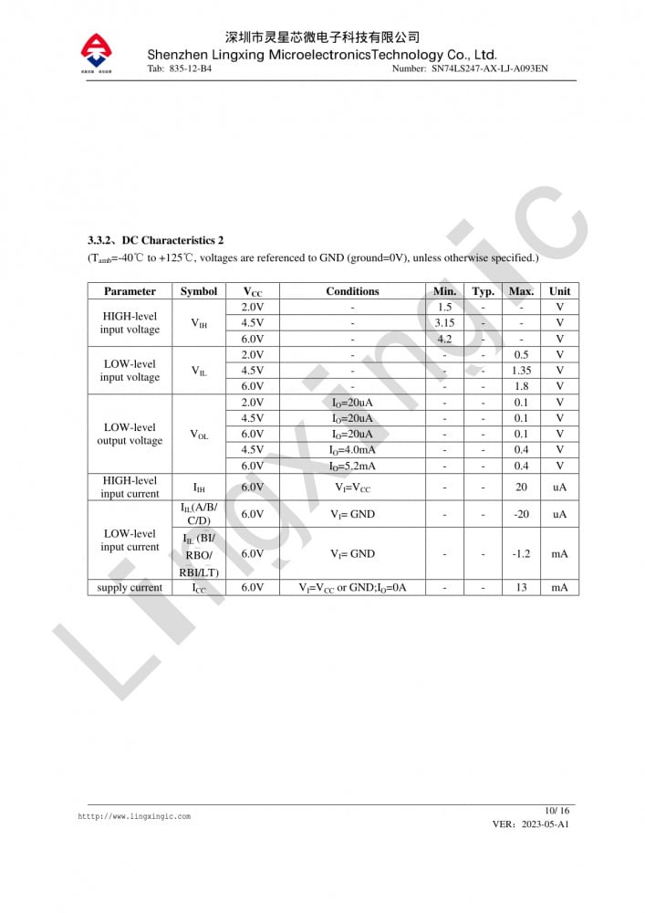 SN74LS247DR(LX) datasheet page 10