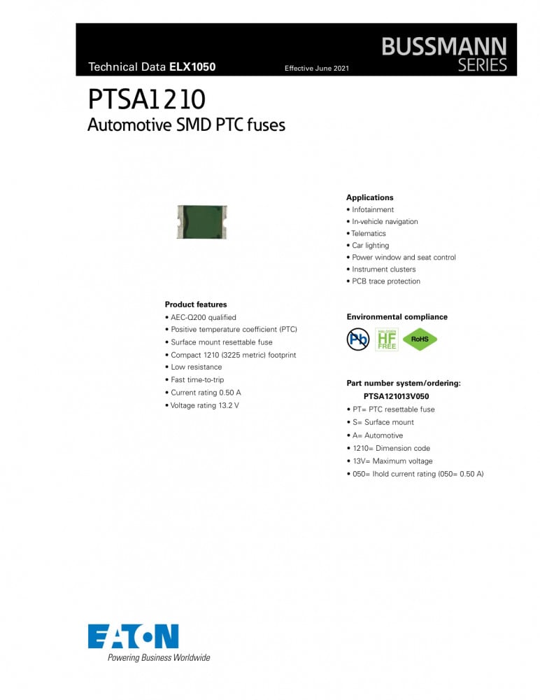 PTSA121013V050 datasheet page 1