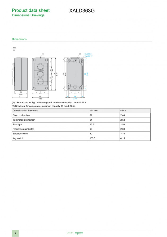 XALD363G technical document page 4