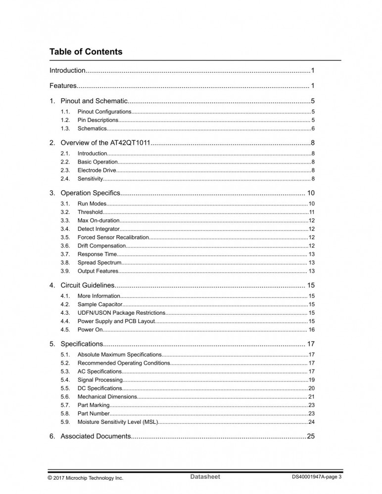 AT42QT1011 datasheet page 3