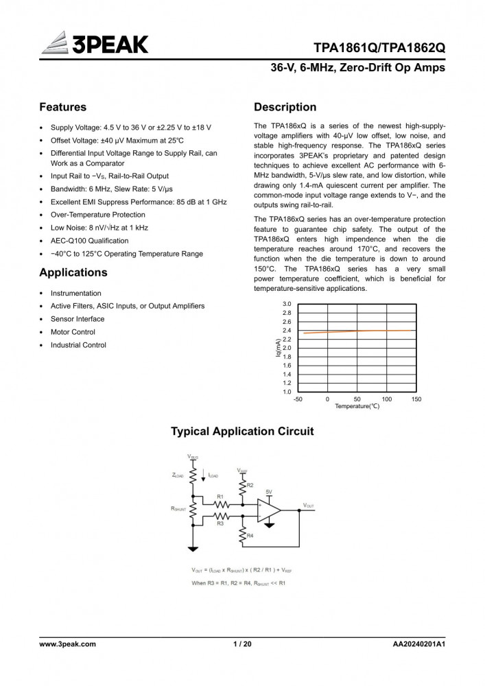 TPA1862Q datasheet page 1