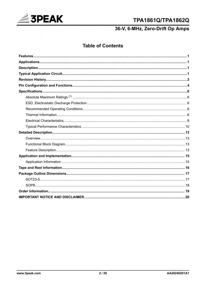 TPA1862Q datasheet page 2