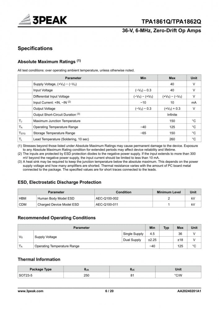 TPA1862Q datasheet page 6