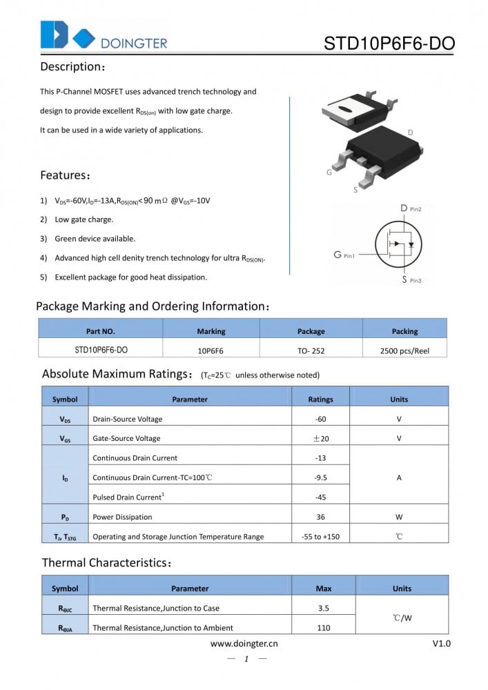 STD10P6F6-DO datasheet page 1