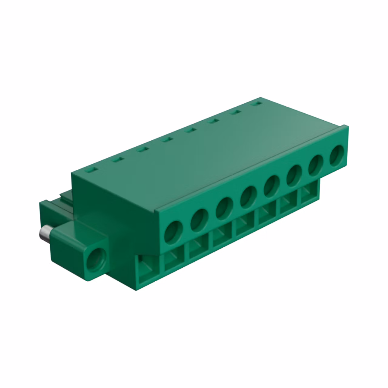 5.00mm Pitch Eurostyle 45° Angle PCB Header, Open Ends, 11 Circuits, Green