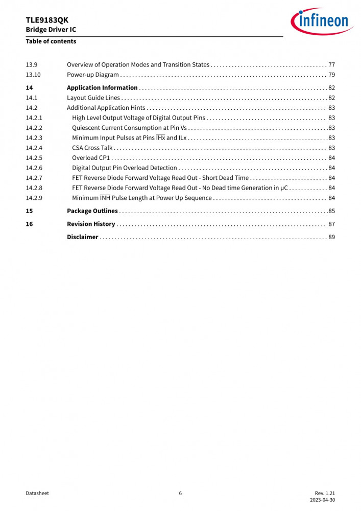 TLE9183QK datasheet page 6
