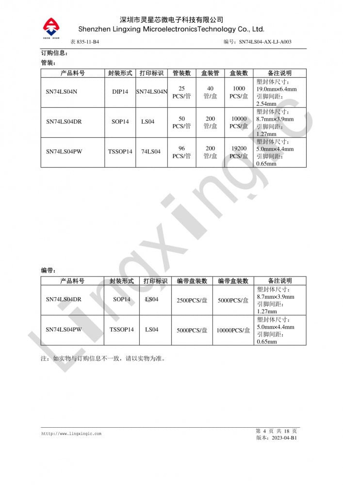 SN74LS04 datasheet page 4