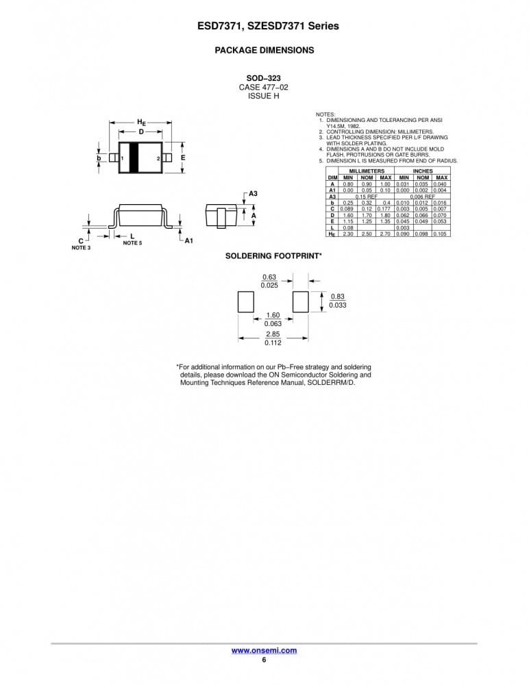 ESD7371P2T5G datasheet page 6