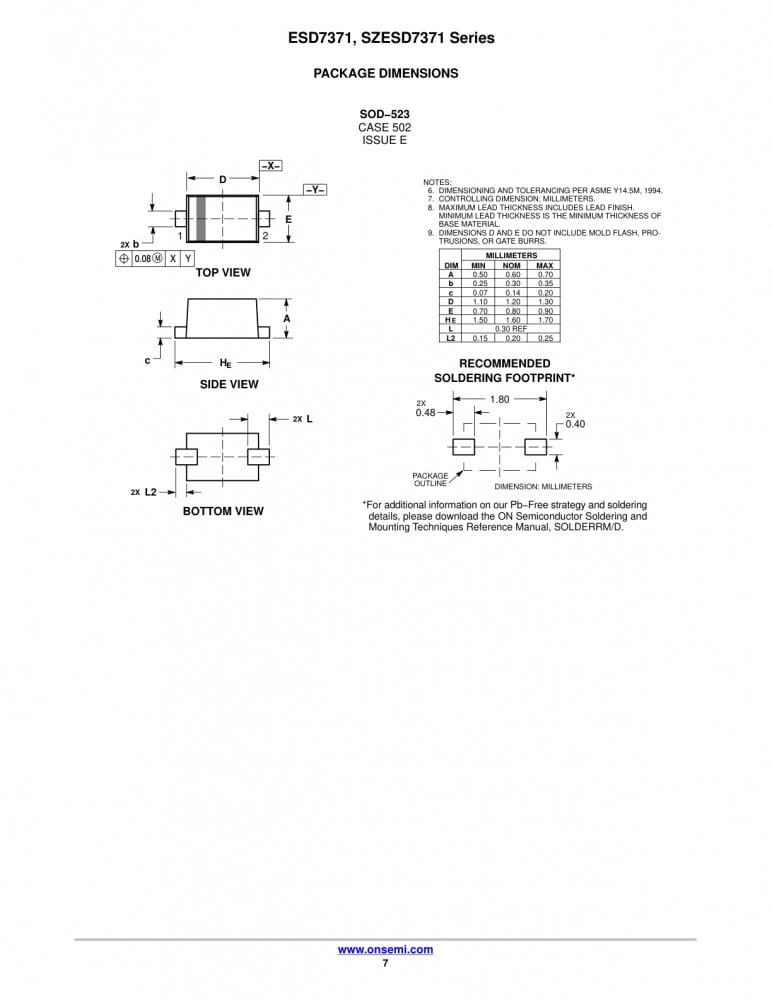 ESD7371P2T5G datasheet page 7