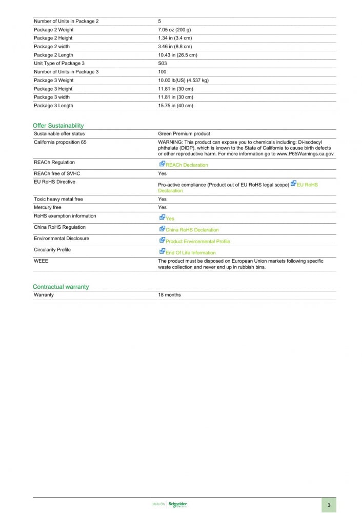 XB5AP21 technical document page 3