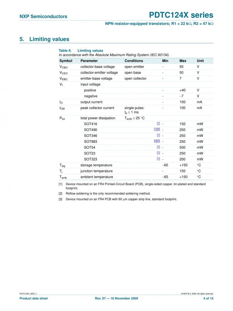 PDTC124XU datasheet page 5