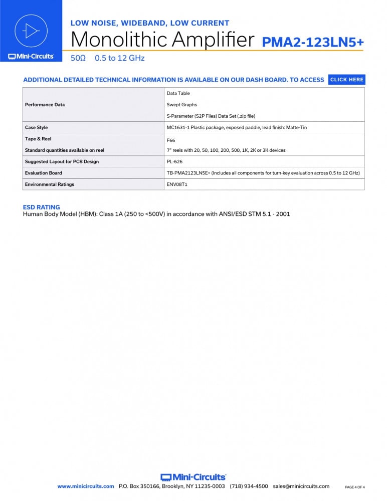PMA2-123LN5+ technical document page 4