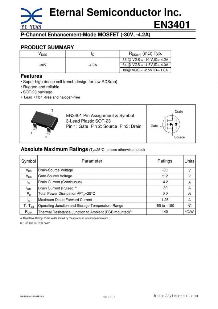 EN3401 datasheet page 1