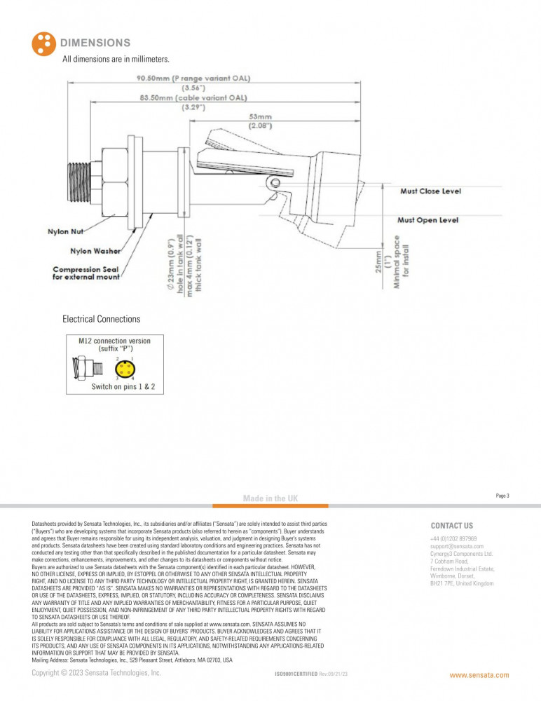 Sensata LLF70 series datasheet page 3