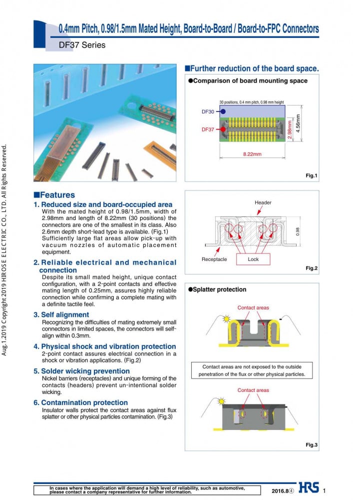 HRS DF37 datasheet page 1