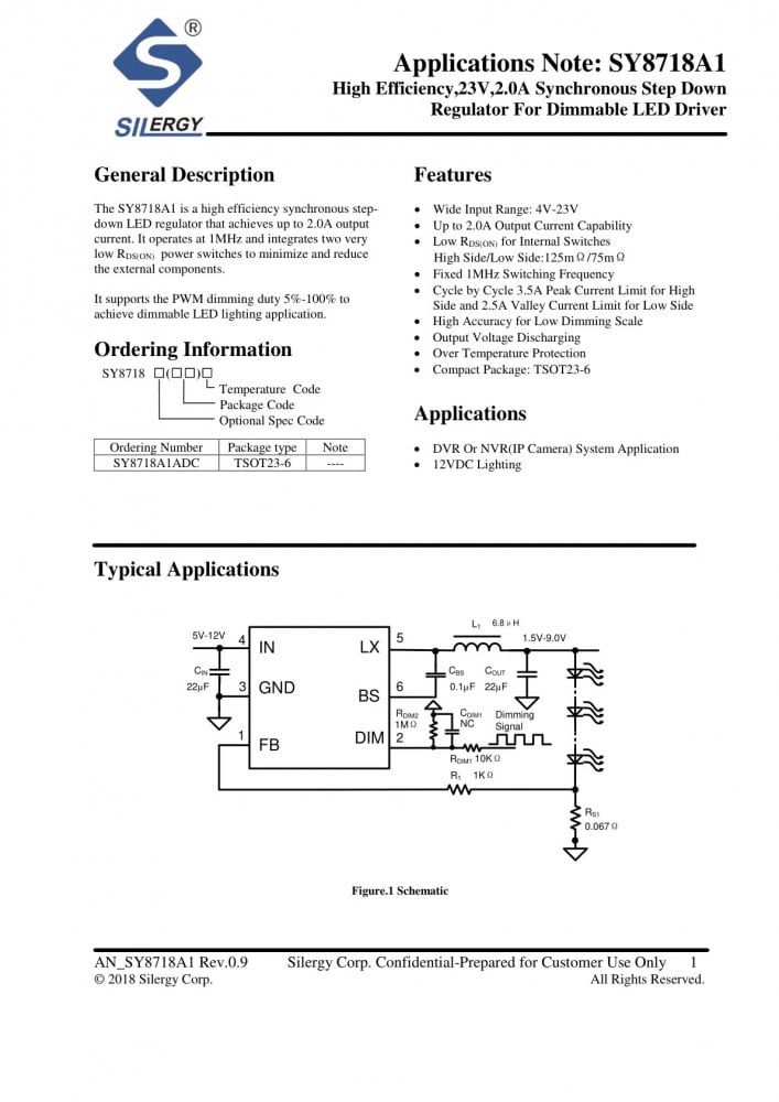 SY8718A1ADC datasheet page 1
