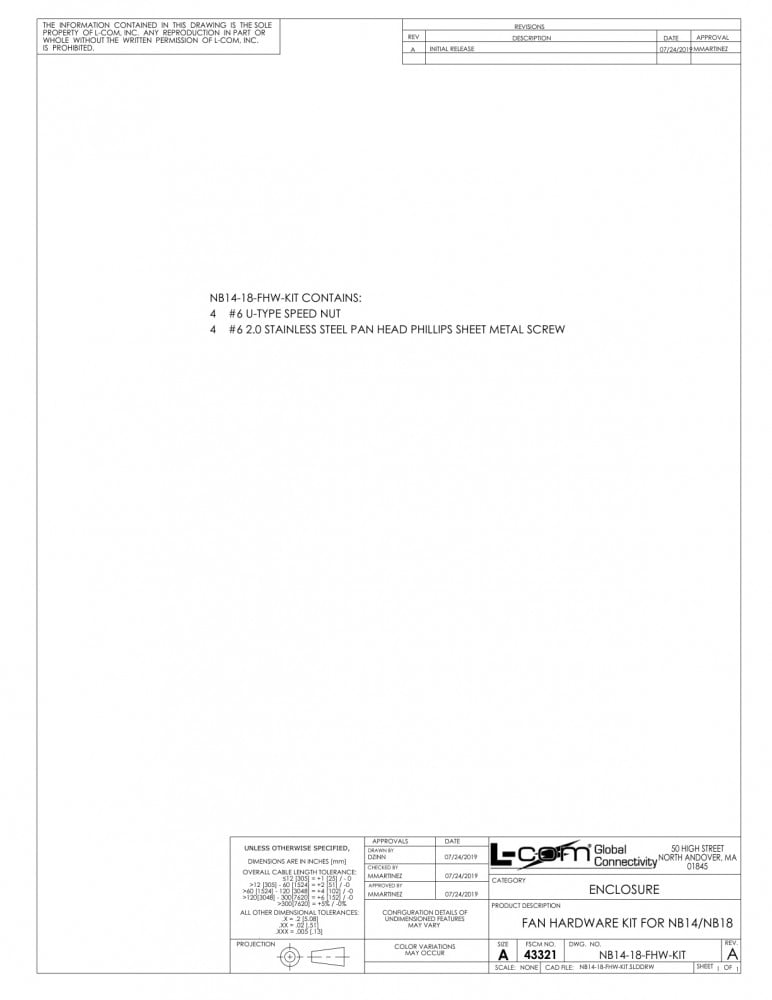 L-com NB14-18-FHW-KIT technical drawing page