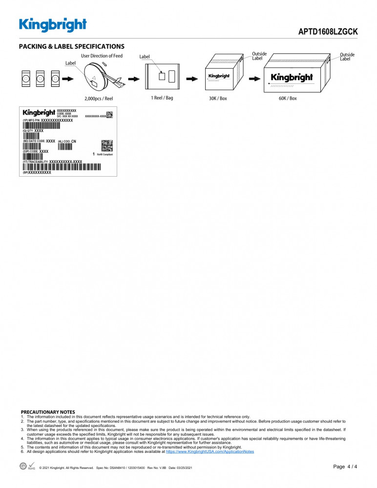 APTD1608LZGCK datasheet page 4