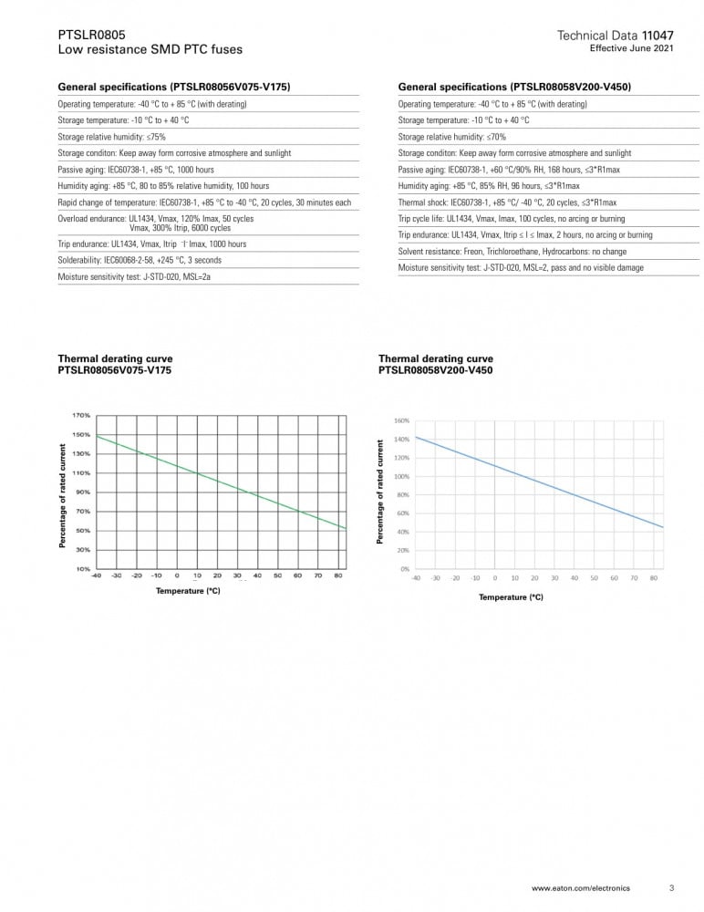 EATON PTSLR0805 datasheet page 3