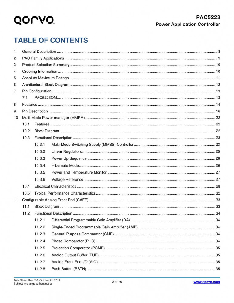 PAC5223QM datasheet page 2