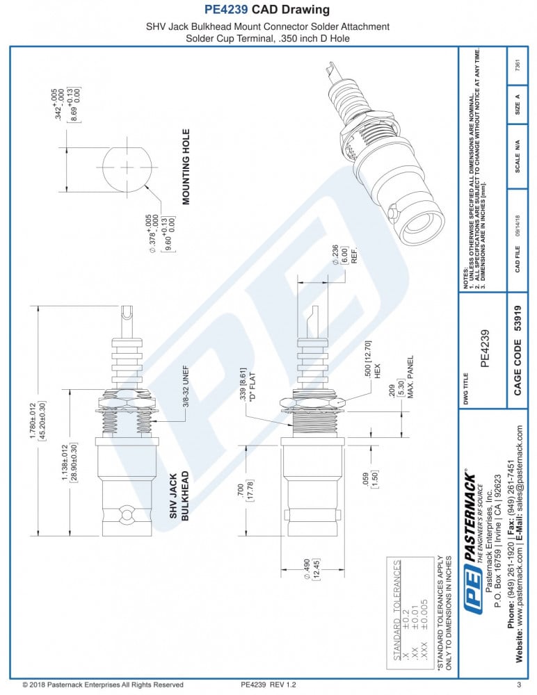 PE4239 technical drawing page